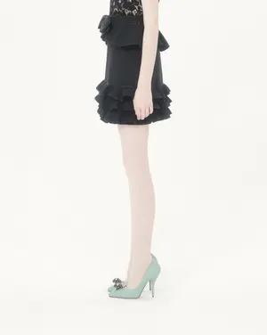 Valentino Garavani Ruffled Mini Skirt With Bow Detail
