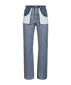 MAISON MARGIELA Numeric Patch Straight-leg Jeans - Gray