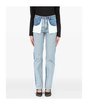 MAISON MARGIELA Numeric Patch Straight-leg Jeans - Gray