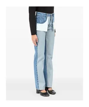 MAISON MARGIELA Numeric Patch Straight-leg Jeans - Gray