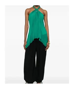 Max Mara Halter Neck Pleated Top - No