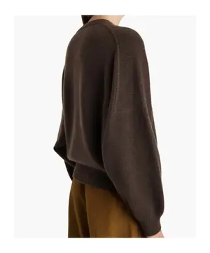 Khaite Crewneck Drop Shoulder Cashmere Jumper