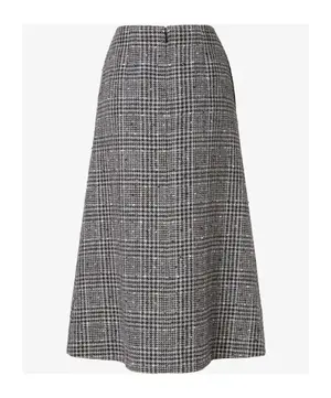 Fendi Checked Tweed Midi Skirt