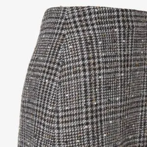 Fendi Checked Tweed Midi Skirt