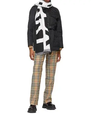 Burberry Logo Printed Fringed Scarf