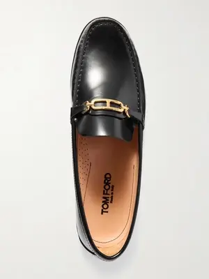 TOM FORD Embellished Leather Loafers