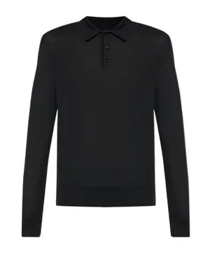Dolce & Gabbana Dolce Gabbana Knitted Long-sleeved Polo Shirt