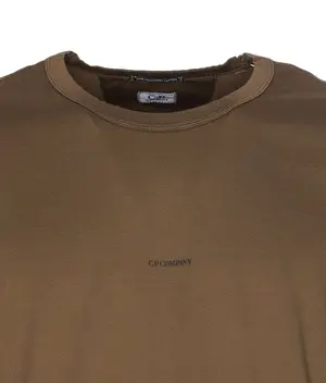C.P. COMPANY Gasato Short Sleeved Logo Jersey T-shirt - Brown