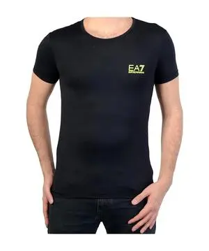 EA7 Logo T-shirt With Round Neck - Black