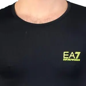 EA7 Logo T-shirt With Round Neck - Black