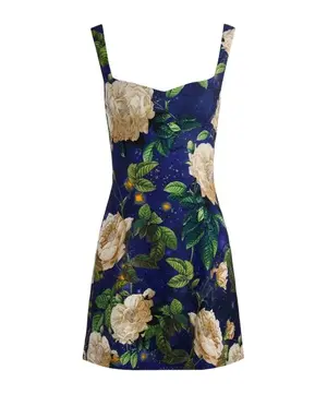 ALICEOLIVIA Printed Sweetheart Neckline A-line Mini Dress