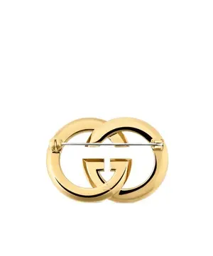 Gucci Interlocking Crystal Brooch - Yellow