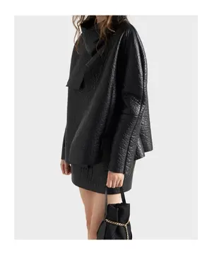 Prada Bonded Nappa Leather Jacket With Shawl Collar