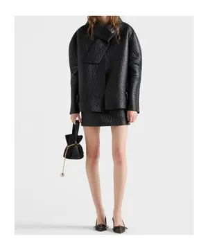 Prada Bonded Nappa Leather Jacket With Shawl Collar