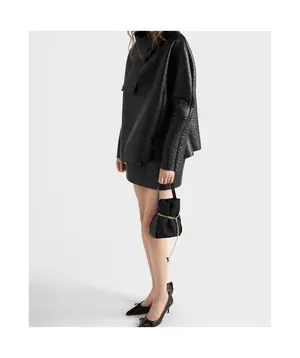 Prada Bonded Nappa Leather Jacket With Shawl Collar