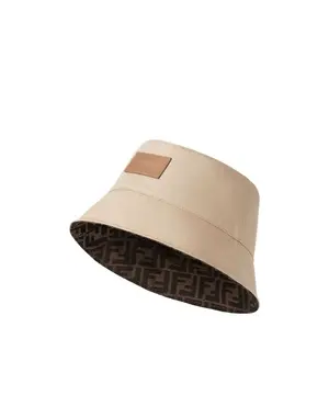 Fendi Logo Patch Bucket Hat - Beige