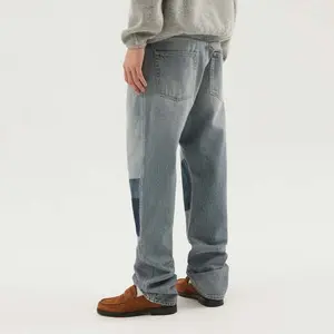 1989 STUDIO Patchwork Straight-leg Jeans - Light Blue