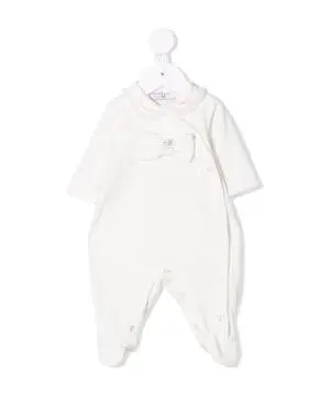 Monnalisa Logo-embellished Bow Detail Pyjamas - White