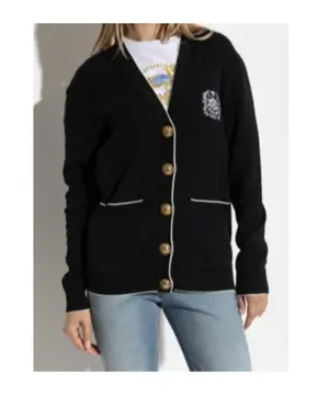 Balmain Emblème Embroidered Knit Cardigan