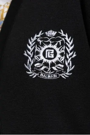 Balmain Emblème Embroidered Knit Cardigan