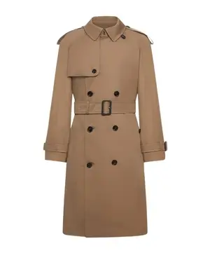 Burberry Double Breasted Belted Trench Coat - Brown