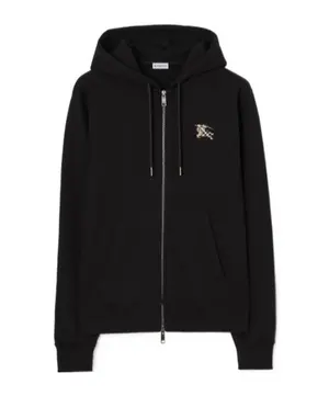 Burberry Zip-up Hoodie With Equestrian Knight Embroidery