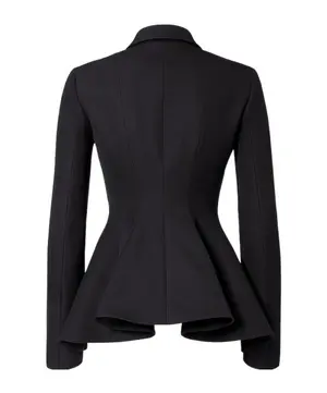 Fendi Grain De Poudre Wool Peplum Blazer