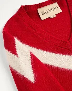 Valentino Garavani V-neck Long-sleeve Jumper With Ribbed Details