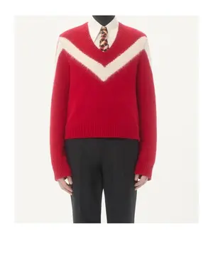 Valentino Garavani V-neck Long-sleeve Jumper With Ribbed Details