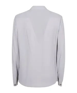 Tory Burch Georgette Bow Blouse - Grey