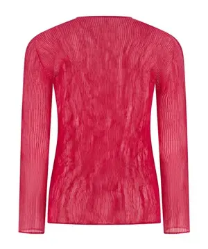 Issey Miyake Chiffon Twist 1 Long Sleeve Top - Fuchsia