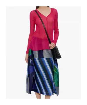 Issey Miyake Chiffon Twist 1 Long Sleeve Top - Fuchsia