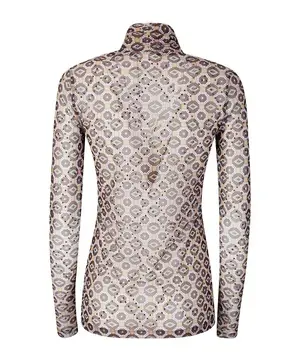 Dries Van Noten Long-sleeved Graphic Turtleneck T-shirt