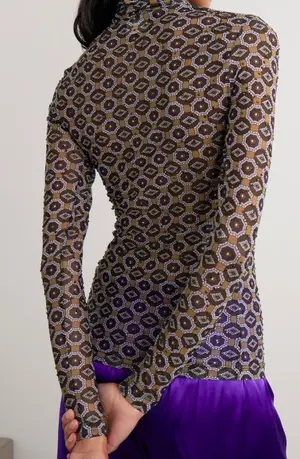 Dries Van Noten Long-sleeved Graphic Turtleneck T-shirt