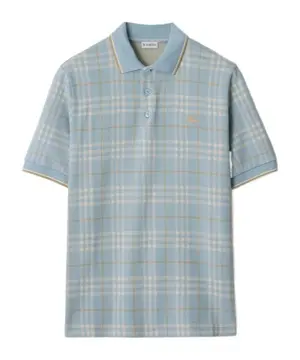 Burberry Checked Ekd Embroidered Polo Shirt