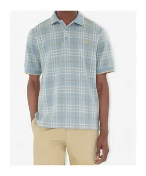 Burberry Checked Ekd Embroidered Polo Shirt
