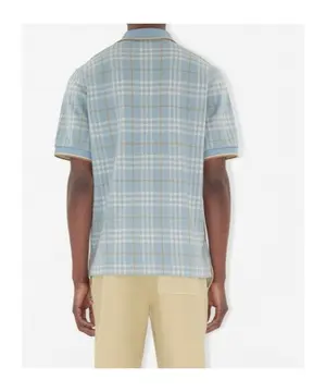 Burberry Checked Ekd Embroidered Polo Shirt