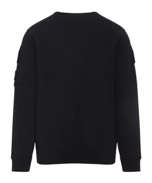 Stone Island Logo Patch Crewneck Sweatshirt - Black