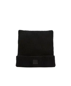 Acne Studios Face Logo Beanie - Black