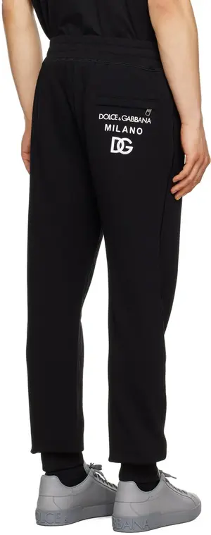 Dolce & Gabbana Dolce Gabbana Logo-embroidered Drawstring Track Pants - Black