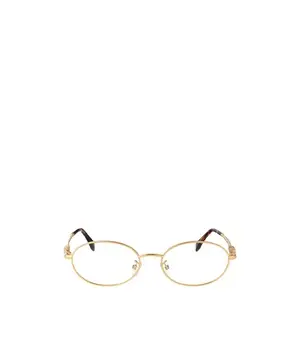 Fendi Oval Frame Eyeglasses - Nude