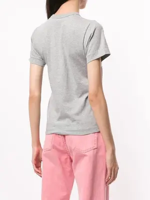 Play Comme Des Garcon Crewneck T-shirt With Embroidered Hearts - Gray