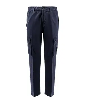 Stone Island Logo Patch Cargo Trousers - Blue