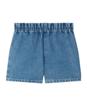 Bonpoint Elasticated Waist Denim Shorts With Cherry Embroidery