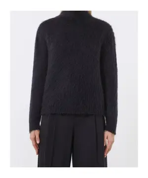 Max Mara Umile Long-sleeved Knitted Jumper - Navy Blue