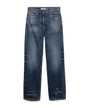 Prada Straight-leg Distressed Denim Jeans