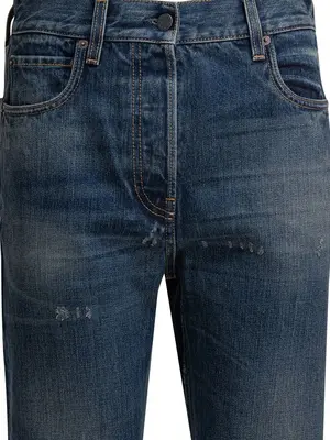 Prada Straight-leg Distressed Denim Jeans