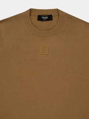 Fendi Crewneck Long Sleeve Knitted Jumper With Embossed Ff Logo