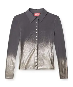 DIESEL® Slim Fit Buttoned Shirt With Metallic Accents