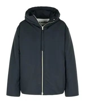 JIL SANDER Down Jacket With Hood - Black